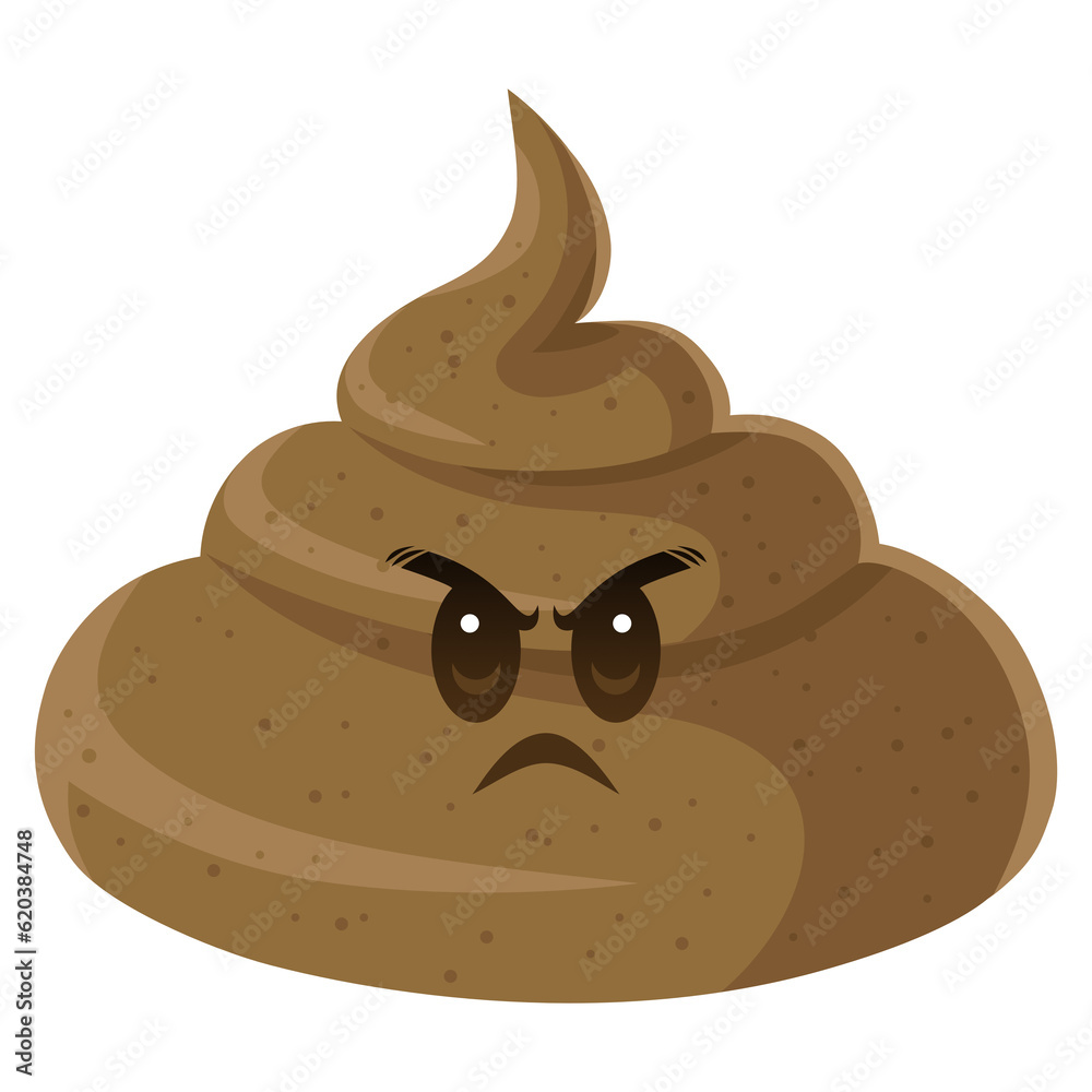 Poop Cartoon Angry Character Design Illustration Stock Photo | Adobe Stock