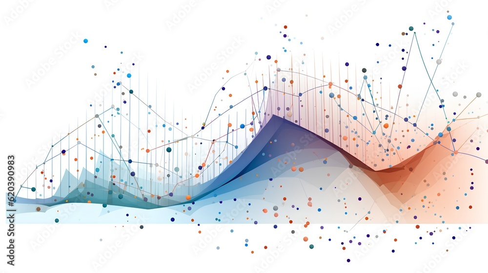 An abstract artistic depiction of data chart, symbolizing the vastness and complexity of data ...