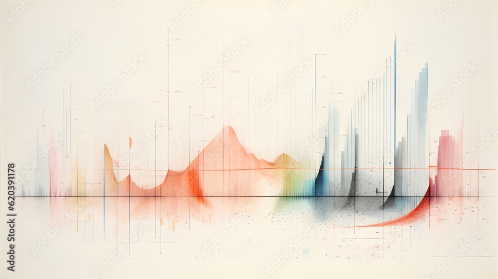 An abstract artistic depiction of data chart, symbolizing the vastness and complexity of data ...