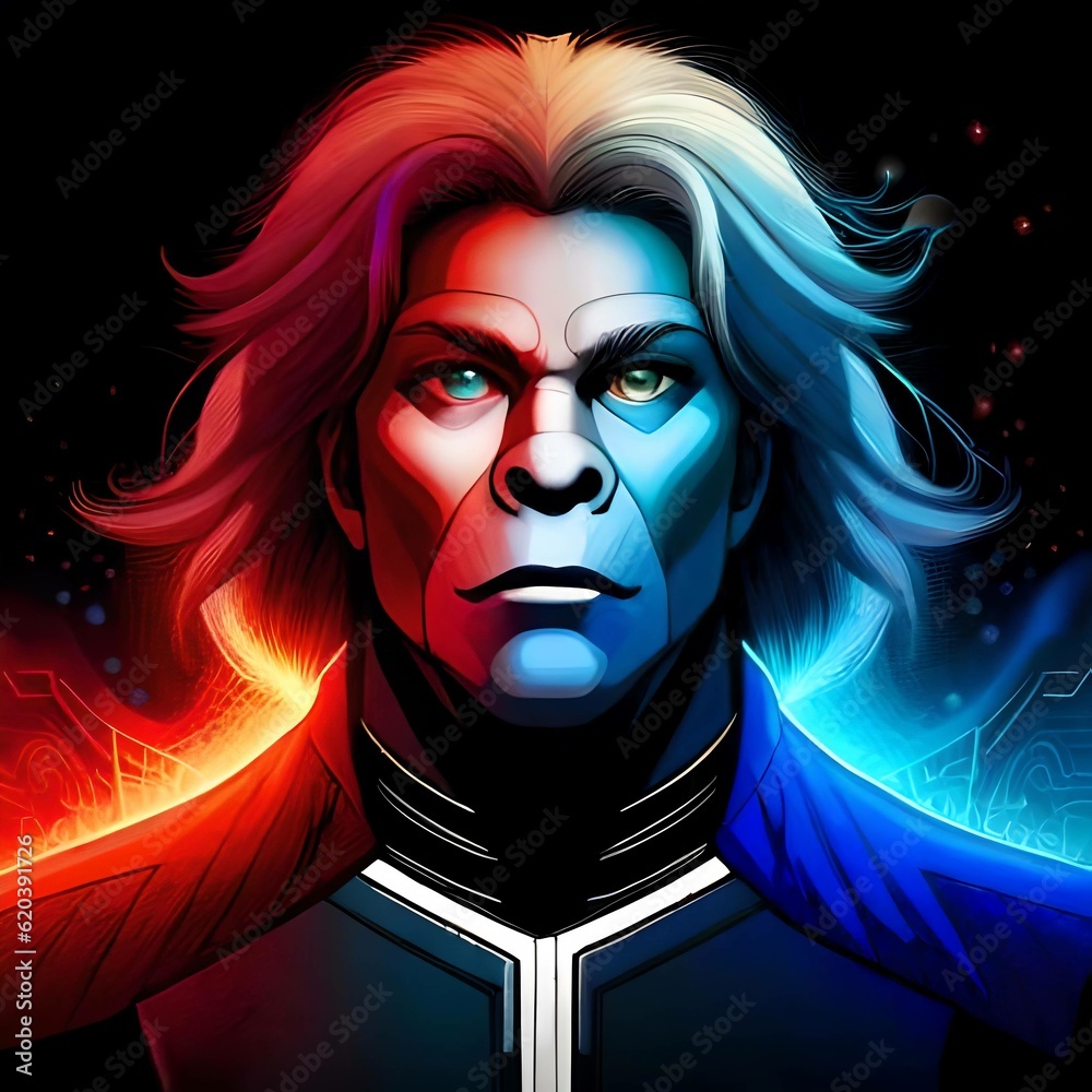 V3 of illustration of An evolved man in the form of a humanoid ...