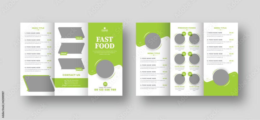 Healthy Food Brochure Layout, Fast food trifold brochure flyer template ...