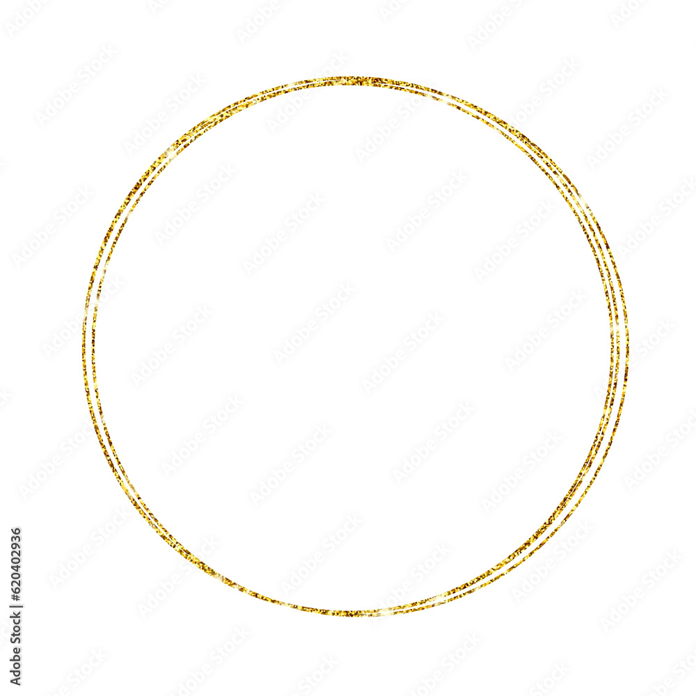 Gold glitter swash shiny round circle frame, rose gold luxury shape ...