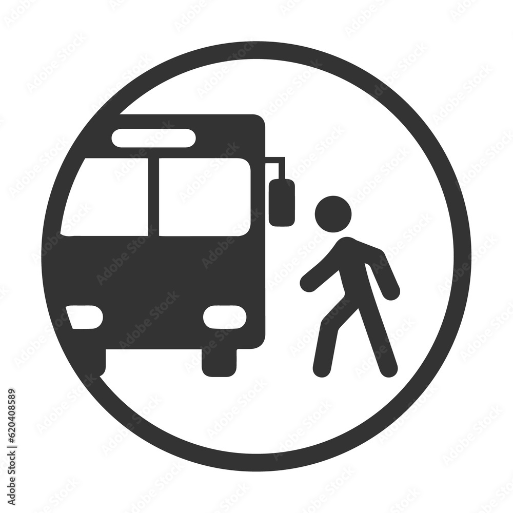 Vector illustration of ride the bus icon in dark color and transparent ...