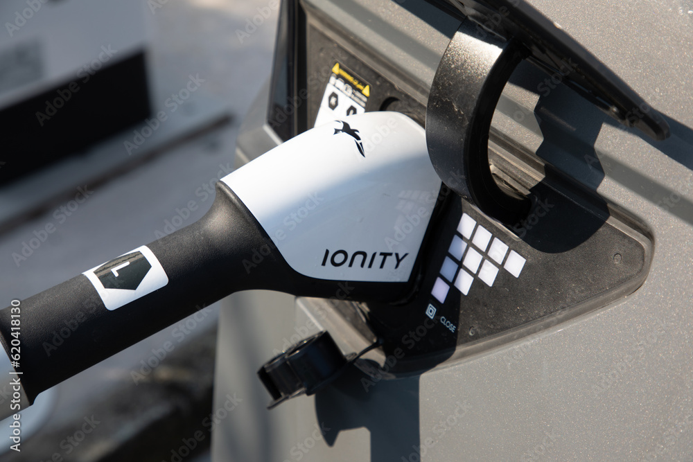 Ionity electric car charging station logo brand and text sign modern ...