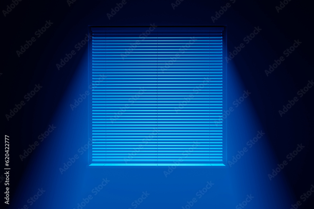 Moonlight on the floor through a window with horizontal blinds. Stock ...