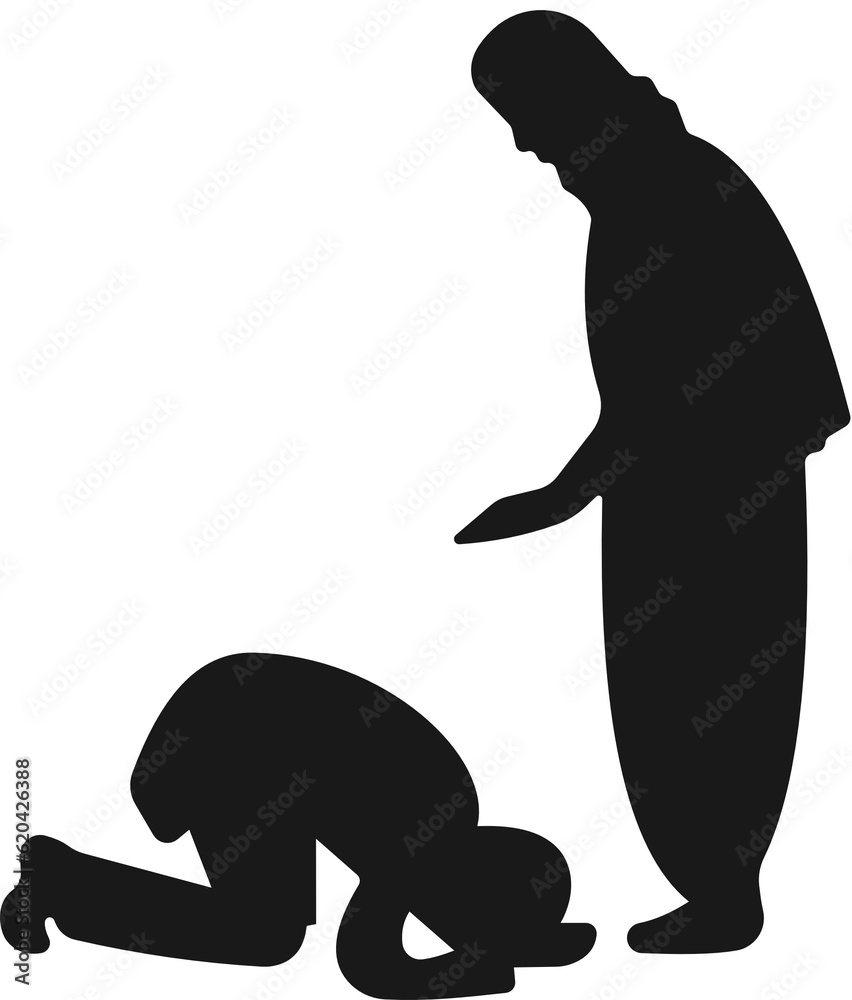 Guru gives blessing to his shishya Happy Guru Purnima Stock ...