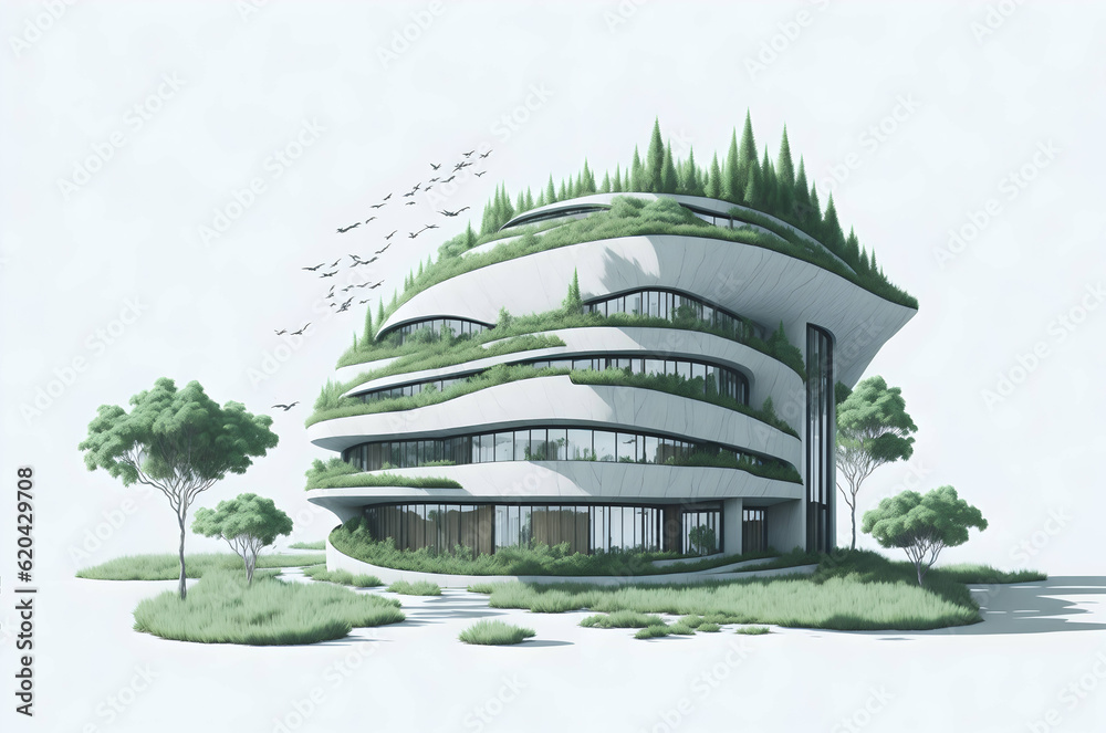 Sketch of a sustainable development project isolated on a white ...