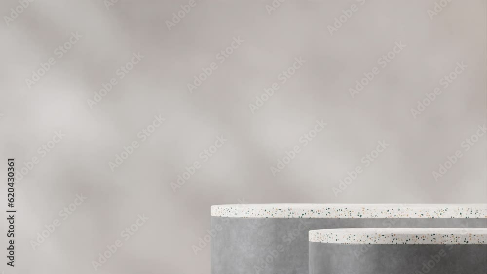 terrazzo and concrete textured podium seamless shadow animation looping ...
