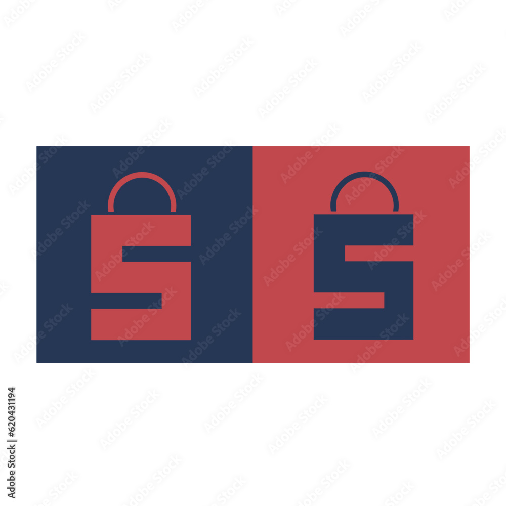 vector logo of letter s inside shopping bag for online shopping symbol ...