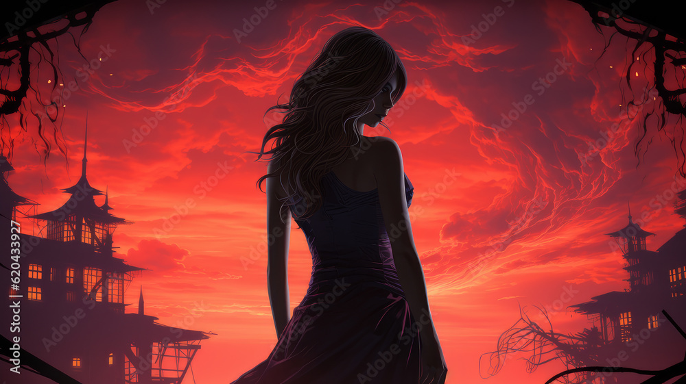 ภาพประกอบสต็อก Sexy Woman Silhouette ภาพ Adobe Stock