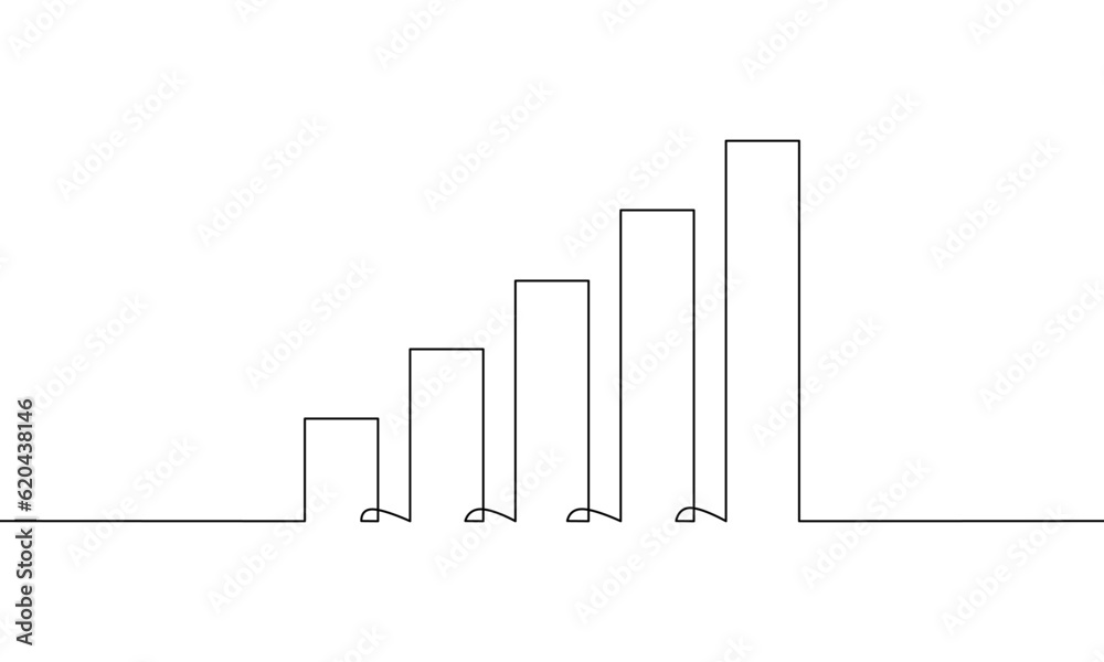 Continuous line drawing of graph. Illustration vector of business ...