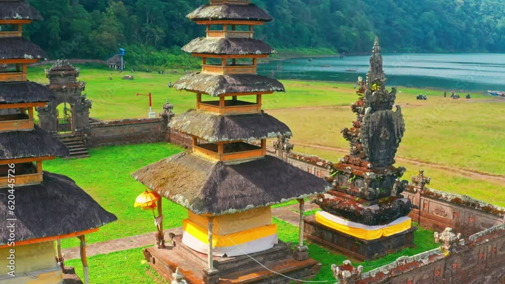 Еraditional Hindu temple Bali, set against the scenic backdrop of a ...
