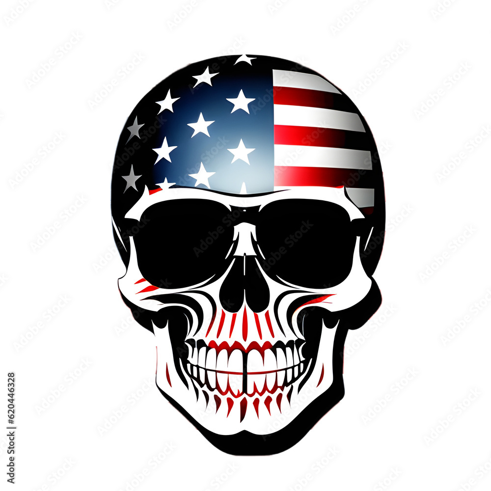 cool skull illustration on transparent background Stock Illustration ...
