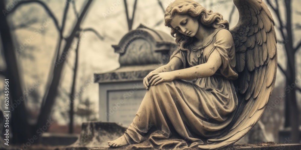 Image with background and place for caption and fragment of tragic sad ...