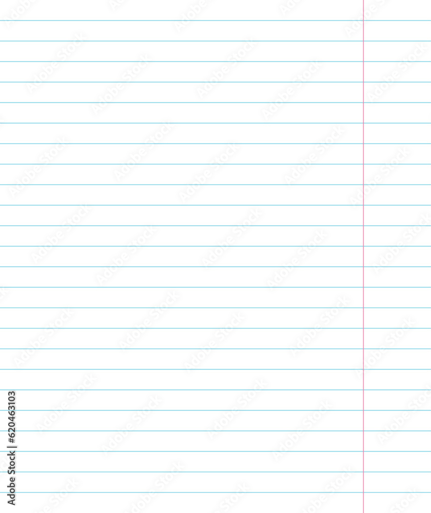 lined paper sheet, blank notebook lined sheet with margin, vector ...