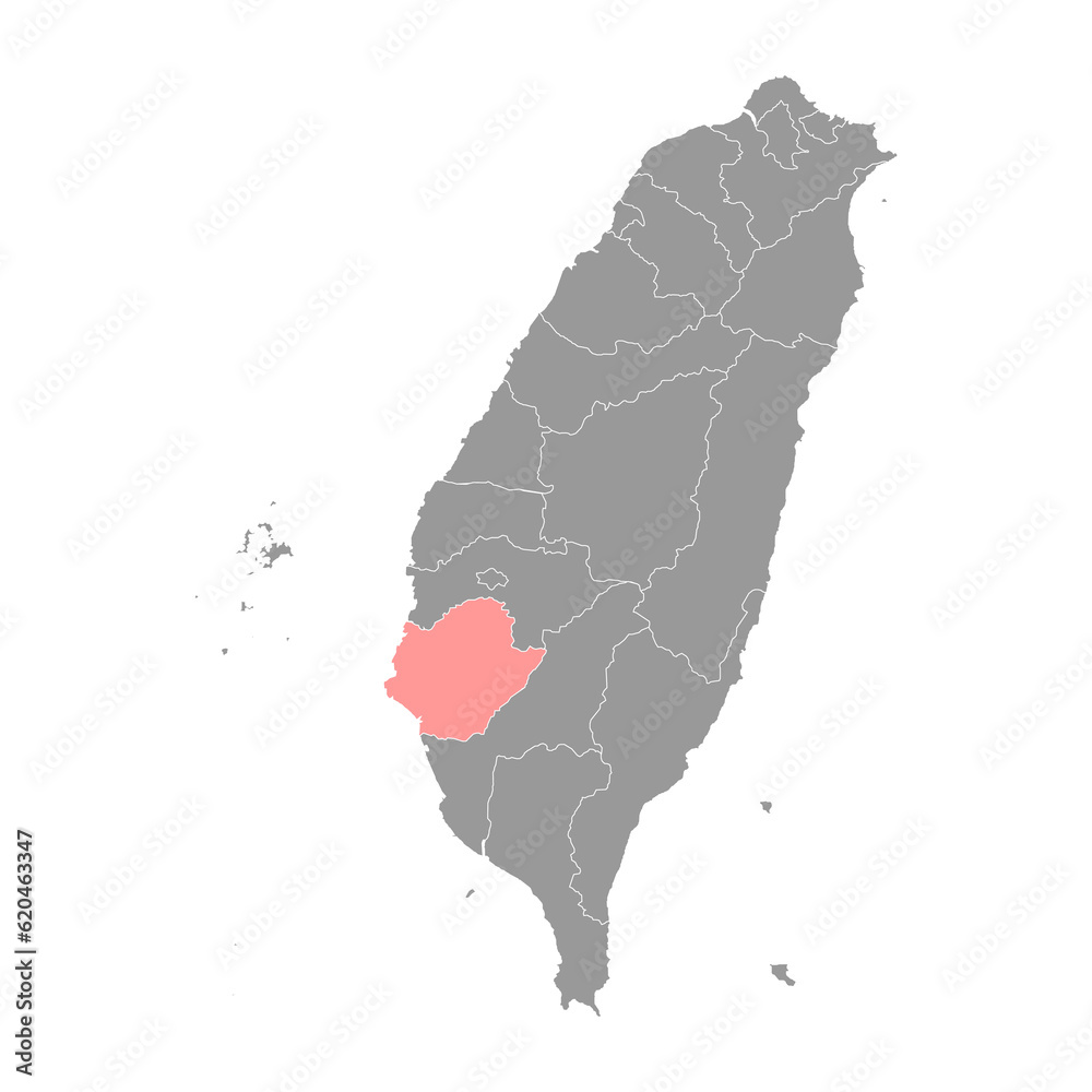 Tainan map, special municipality of the Republic of China, Taiwan ...