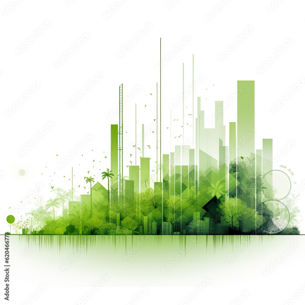 Green Environmental Bar Graph for Corporate Social Responsibility and ...