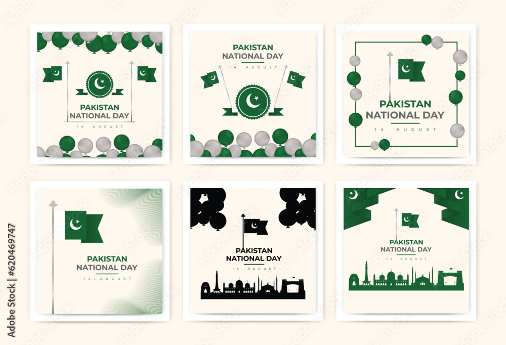 Kingdom of pakistan modern style banner with national day, famous ...