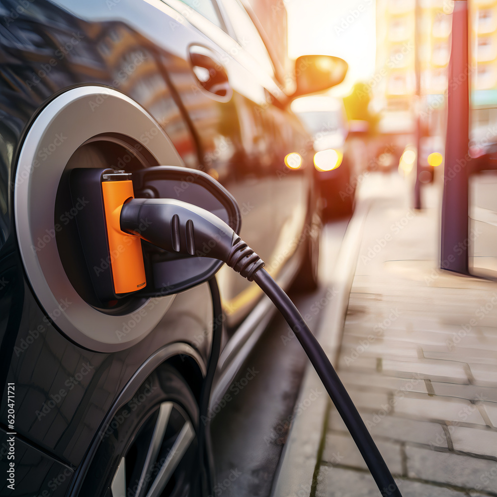 Electric car charging, Electric motor, EV, Electric Vehicle ...