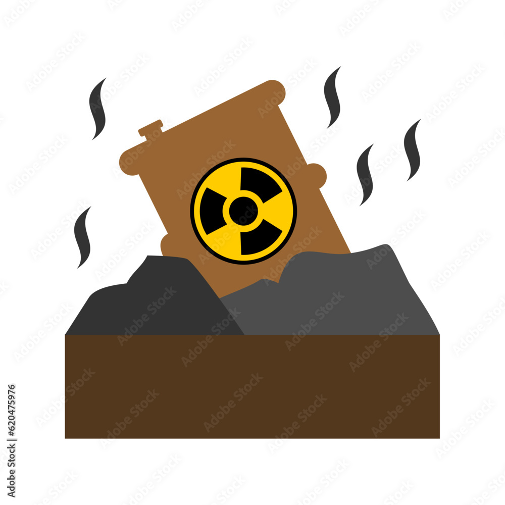 Soil contaminated toxic and polluted nuclear radiation vector ...