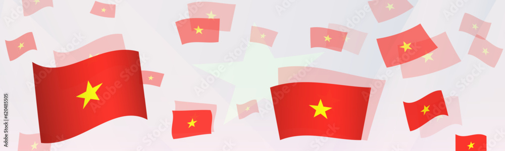 Vietnam flag-themed abstract design on a banner. Abstract background ...