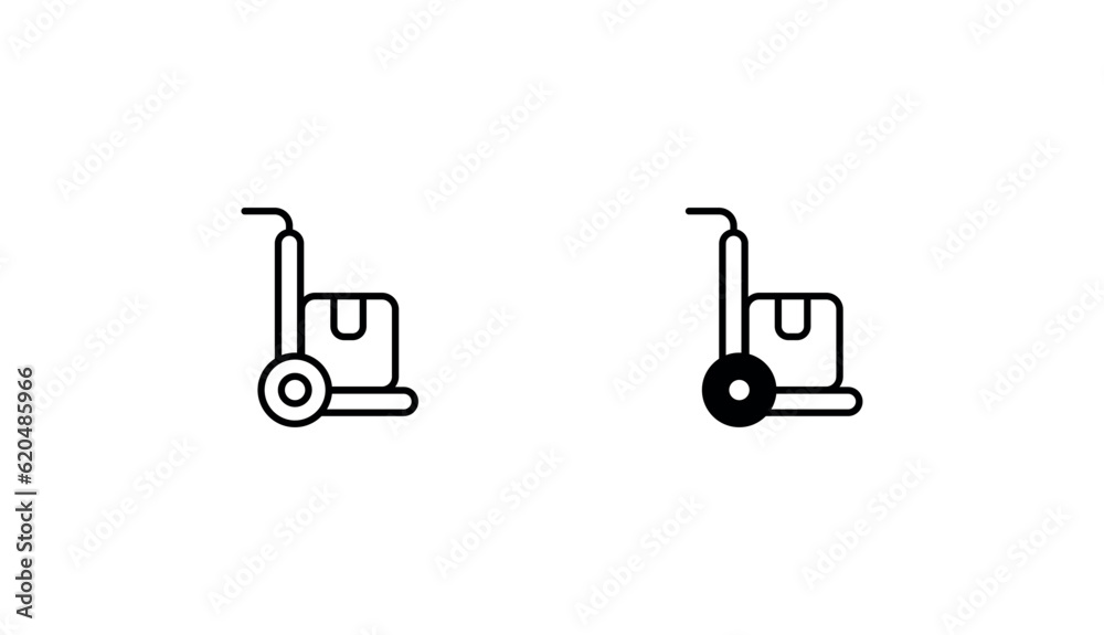 Hand Trolley icon design with white background stock illustration Stock ...