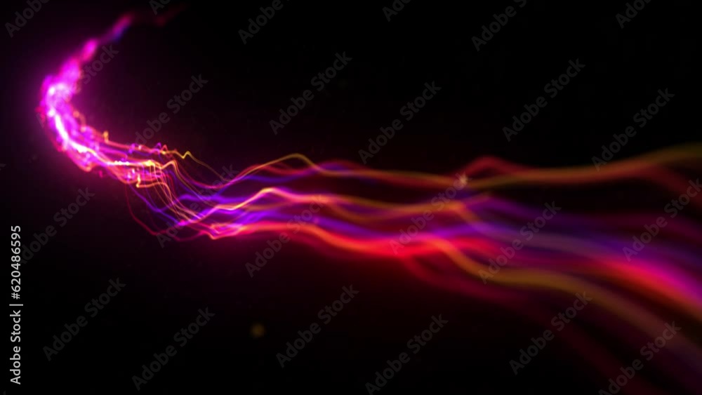 Dynamic Electric Light Strokes Background/ 4k animation of an abstract ...