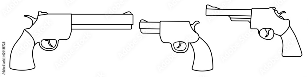 Revolver icon vector set. weapon illustration sign collection. pistol ...