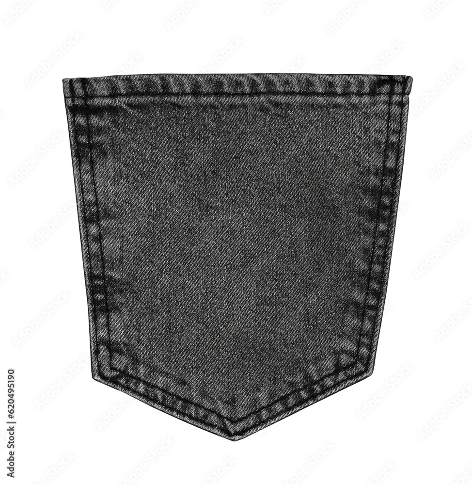 Black jeans pocket. Isolated on transparent background Stock Photo ...