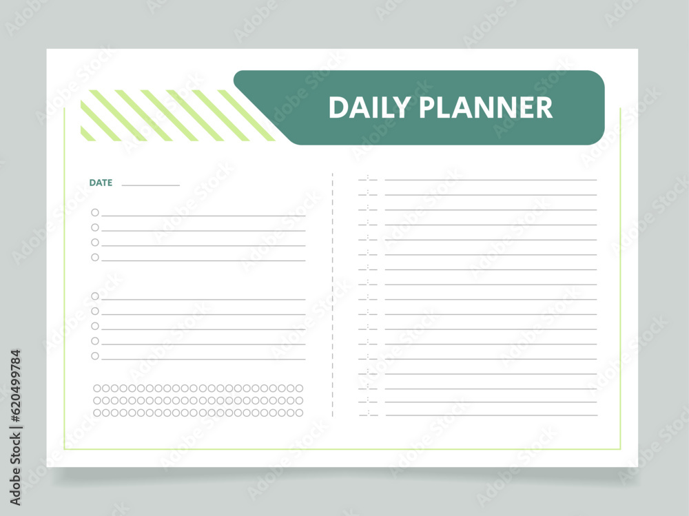 Daily business planner worksheet design template. Printable goal ...