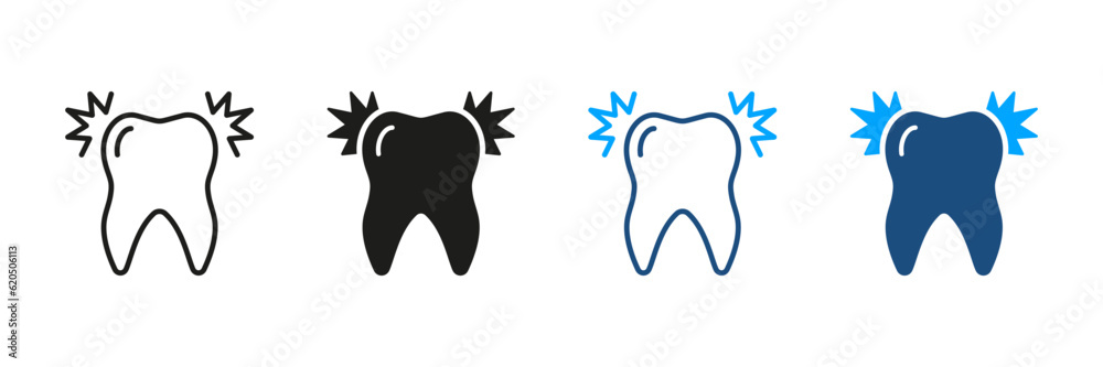 Teeth Pain, Tooth Ache, Sensitivity, Painful. Toothache Silhouette and ...