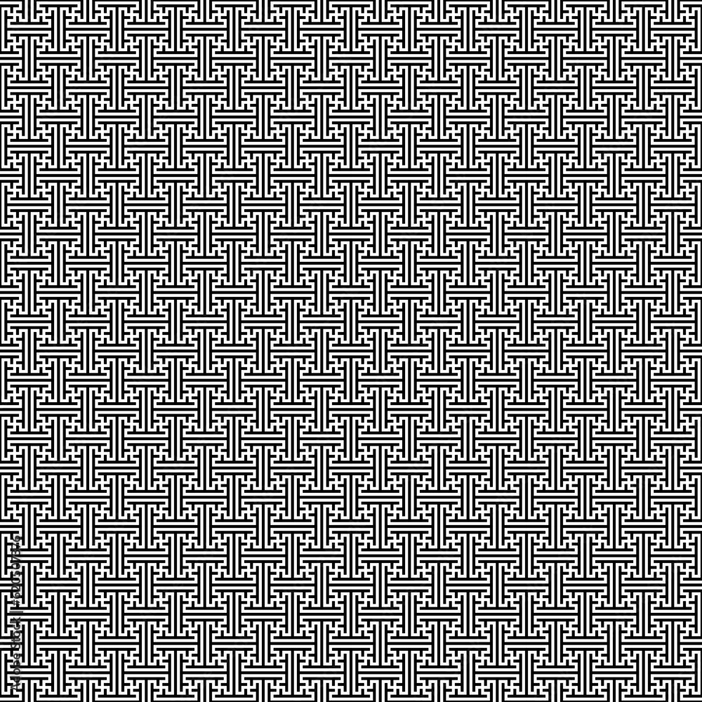 Seamless Chinese Sayagata pattern. Repeated interlocking figures ...