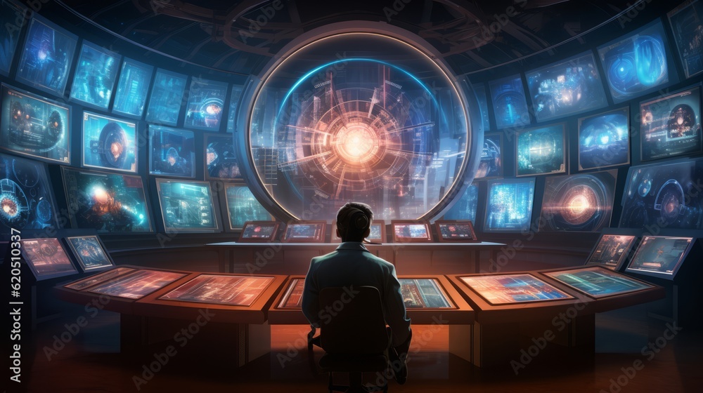 Time Travel Control Room: A control, time, operations, equipped, time ...