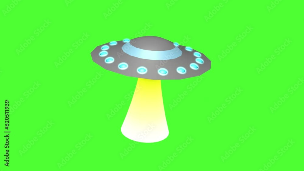 Video „3D loop animation of a UFO on a green screen. UFO rotates and ...