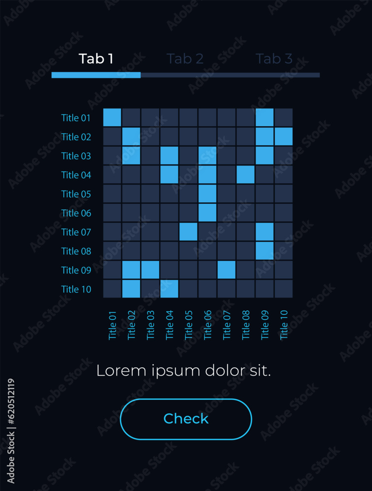 Scattered squares diagram UI element template. Editable isolated vector dashboard component ...