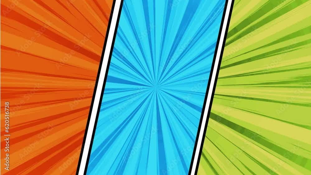 Comic Vs Animated Pop Art Green Blue And Orange Background. Vs Comic ...