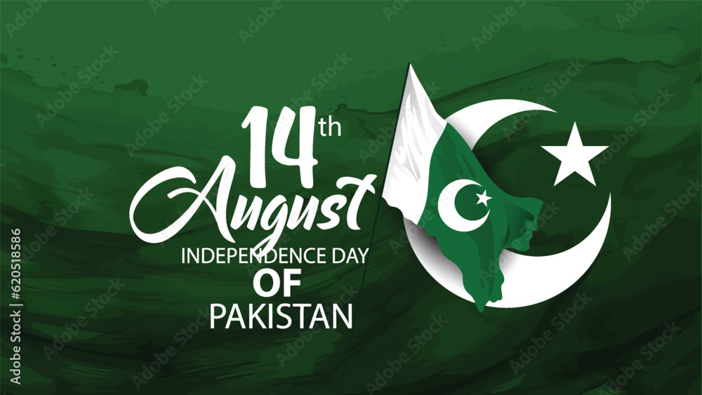 14th August of Independence Day of Pakistan with Pakistan flag Stock ...