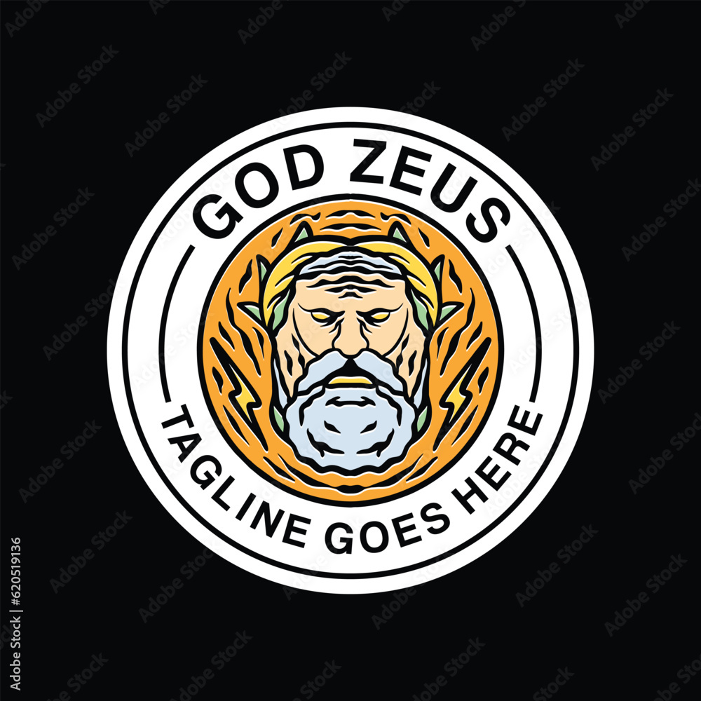 Premium God Zeus Mythology Logo Vector Graphic Design illustration ...