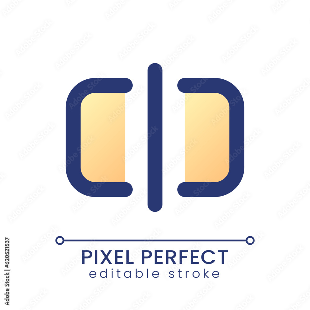 Split pixel perfect gradient fill ui icon. Divide footage into parts ...