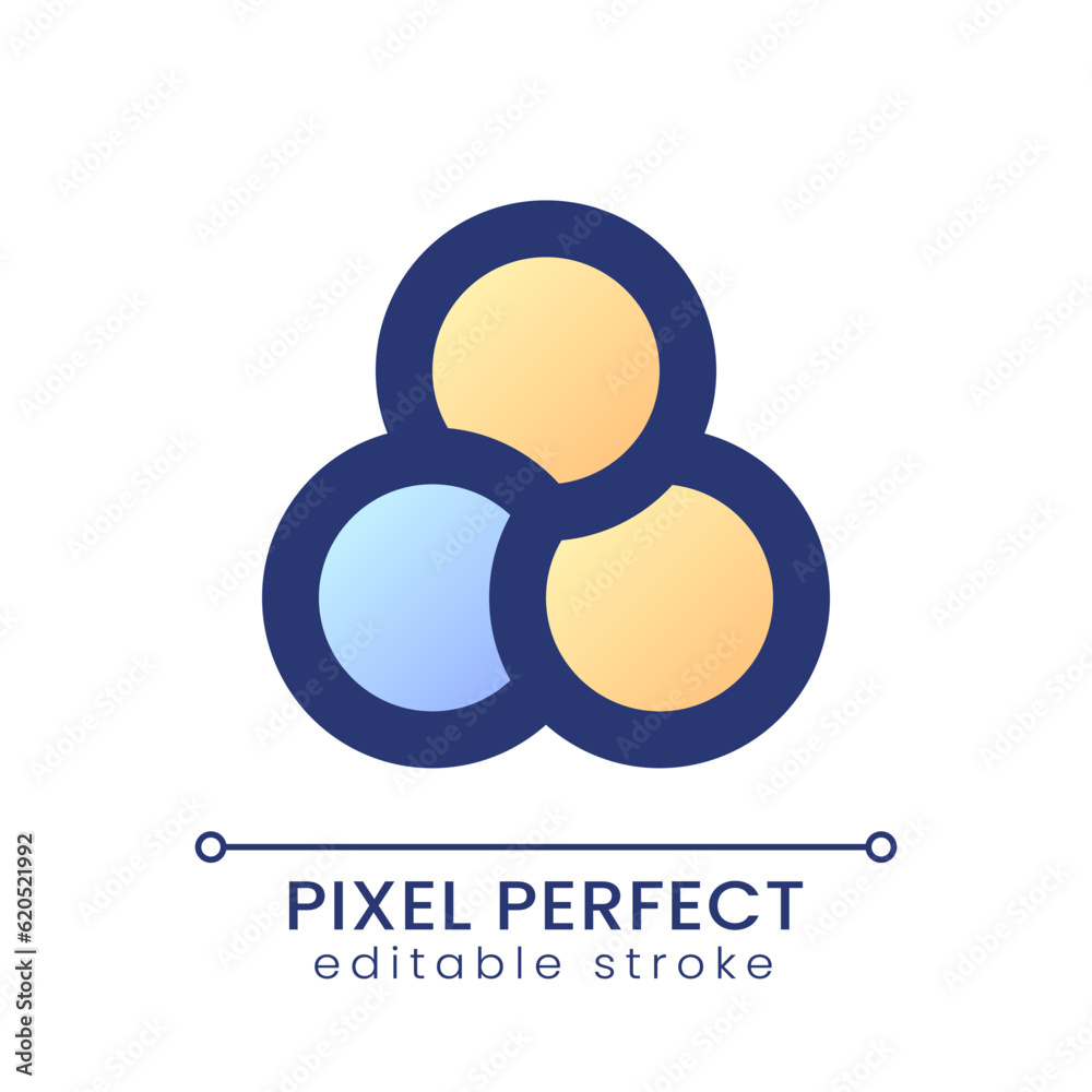 Filter pixel perfect gradient fill ui icon. Overlay effect for video editing. Change footage ...