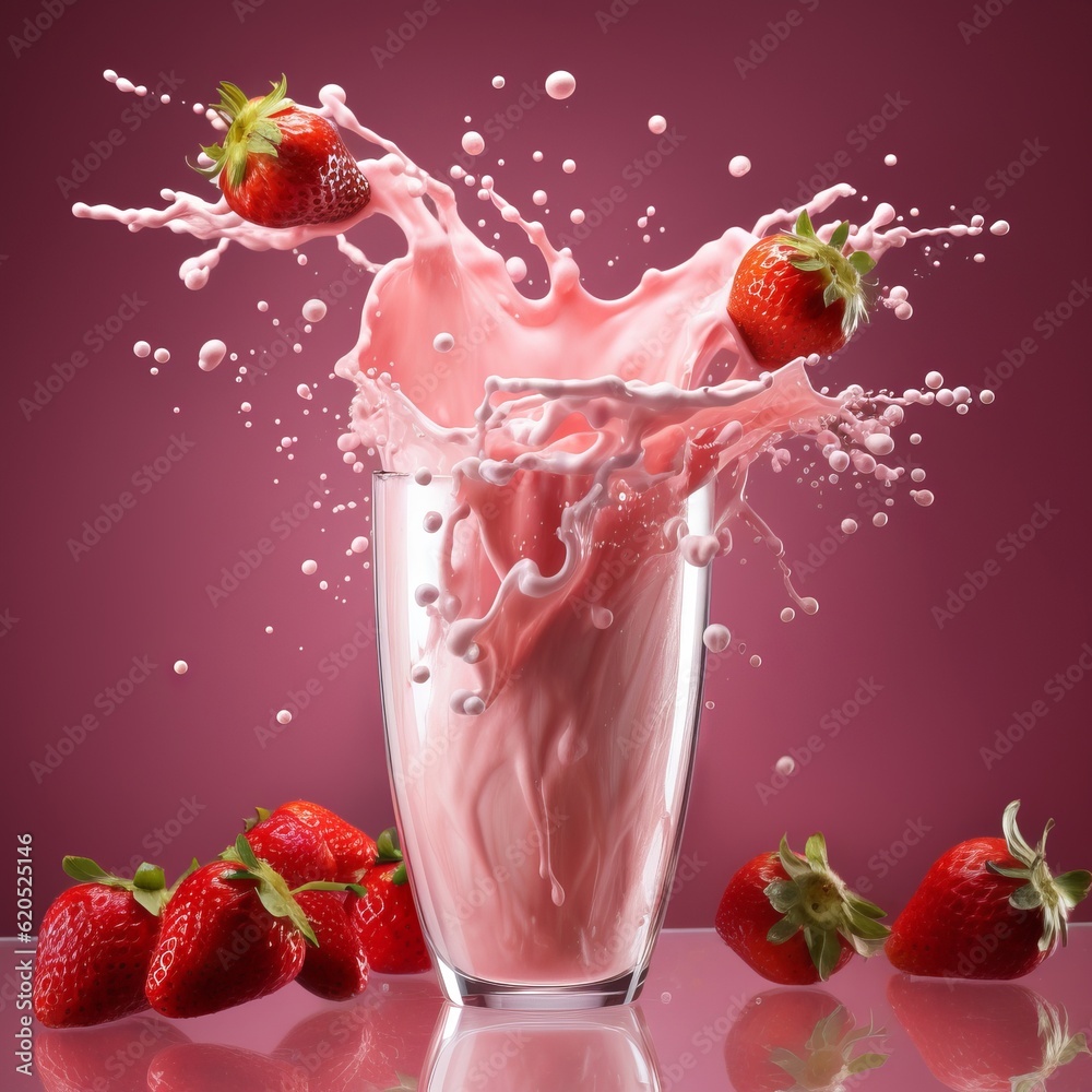 Food photography background square - Healthy strawberry smoothie ...