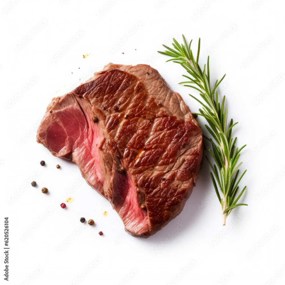 grilled beef steak isolated on a white background ภาพถ่ายสต็อก | Adobe ...