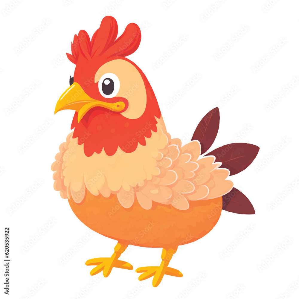 cute cartoon hen vector illustration Stock Vector | Adobe Stock