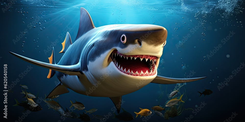 shark drawing realistic and immersive style intricate details and ...