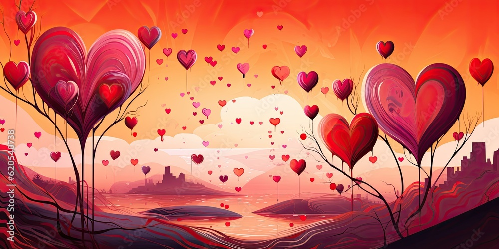 heart background An illustration of a heart background surreal ...