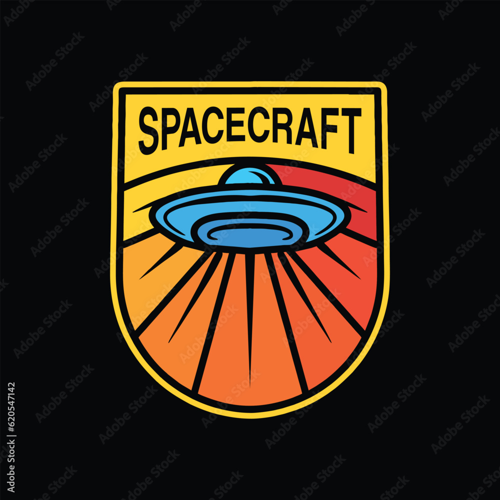 Premium Spacecraft Logo Vector Graphic Design illustration Vintage ...