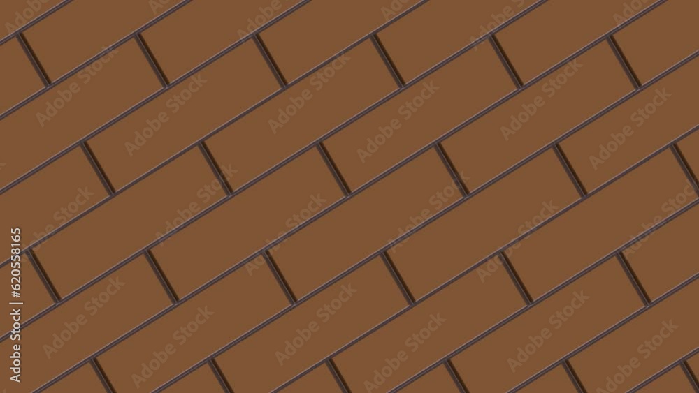 Rotation of brick wall animation background. 2D computer rendering ...