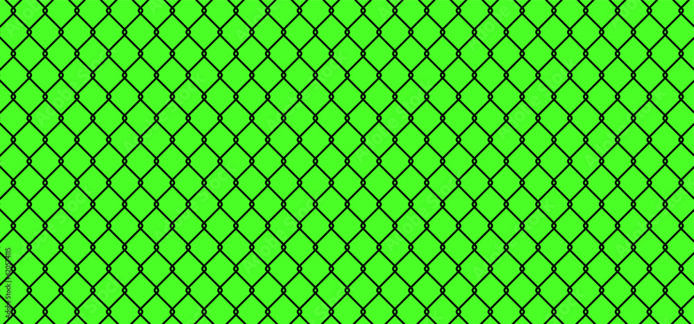 Steel wire chain, line fence. Chromakey, green screen background ...