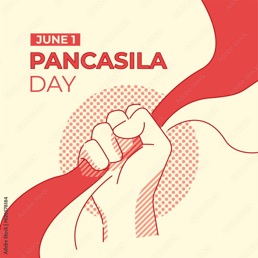 Vector illustration of Indonesia's National Pancasila Day commemorated ...
