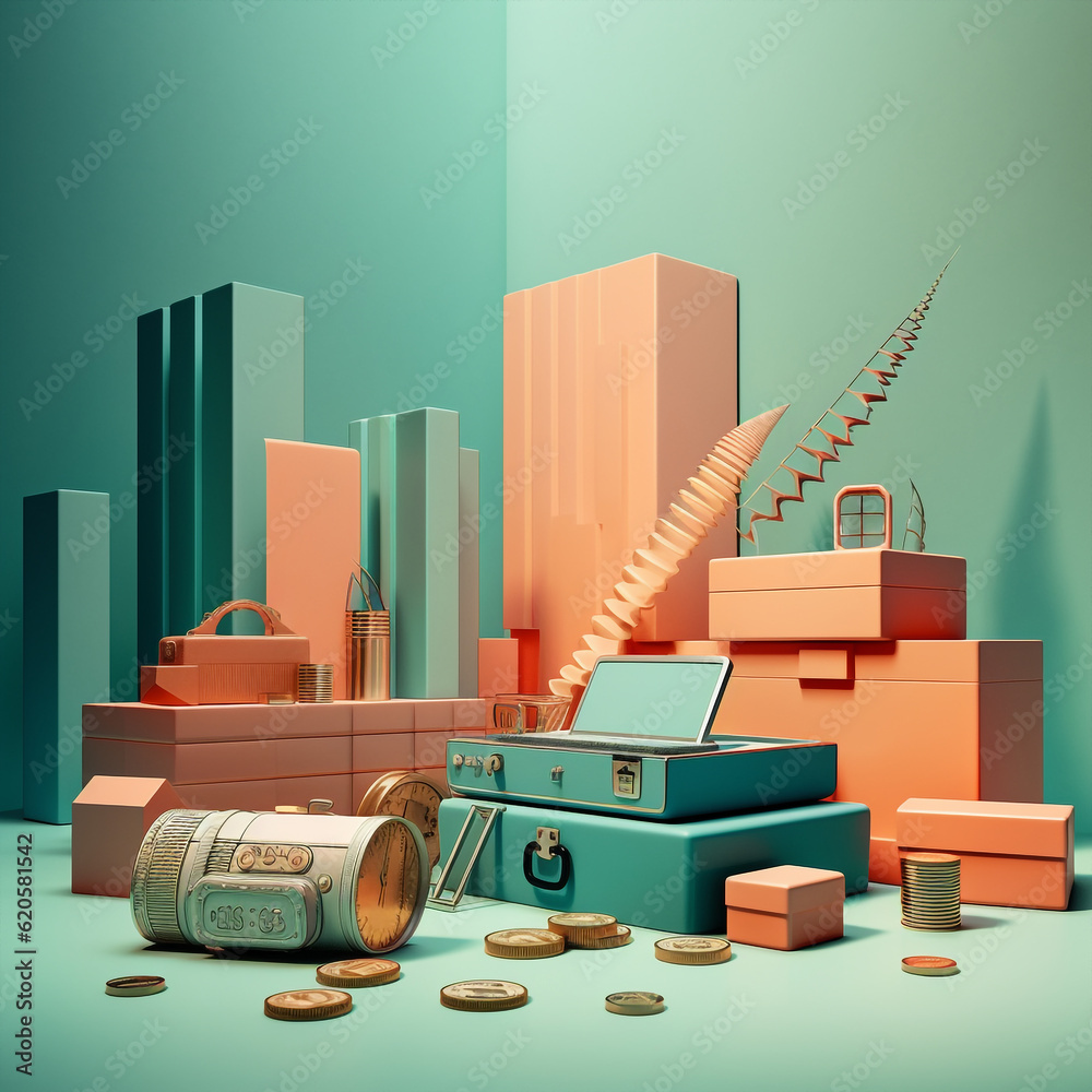 Generative ai collage illustration of economy concept Stock ...